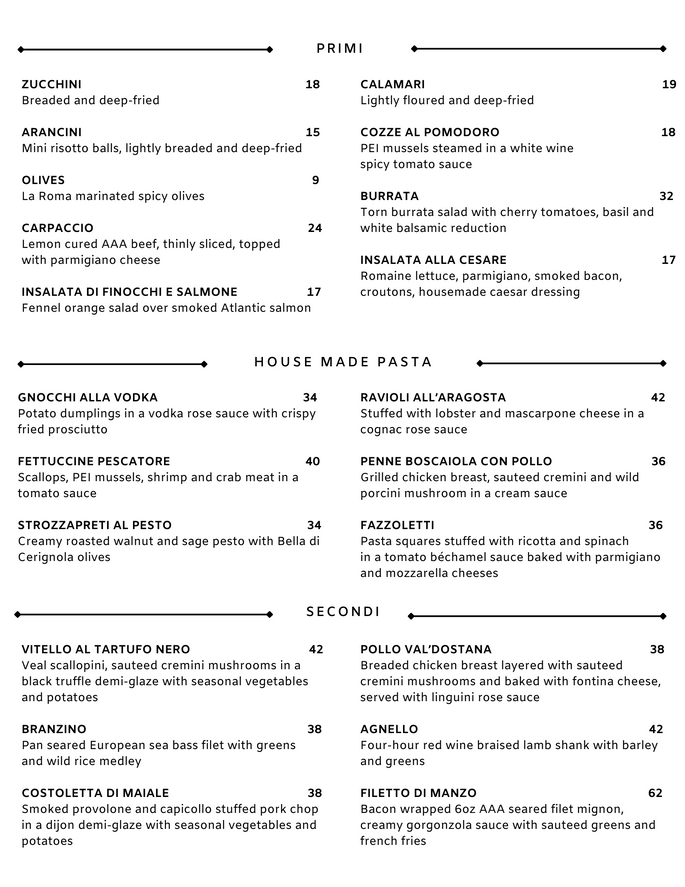 La Roma Restaurant – La Roma Gourmet Shoppe